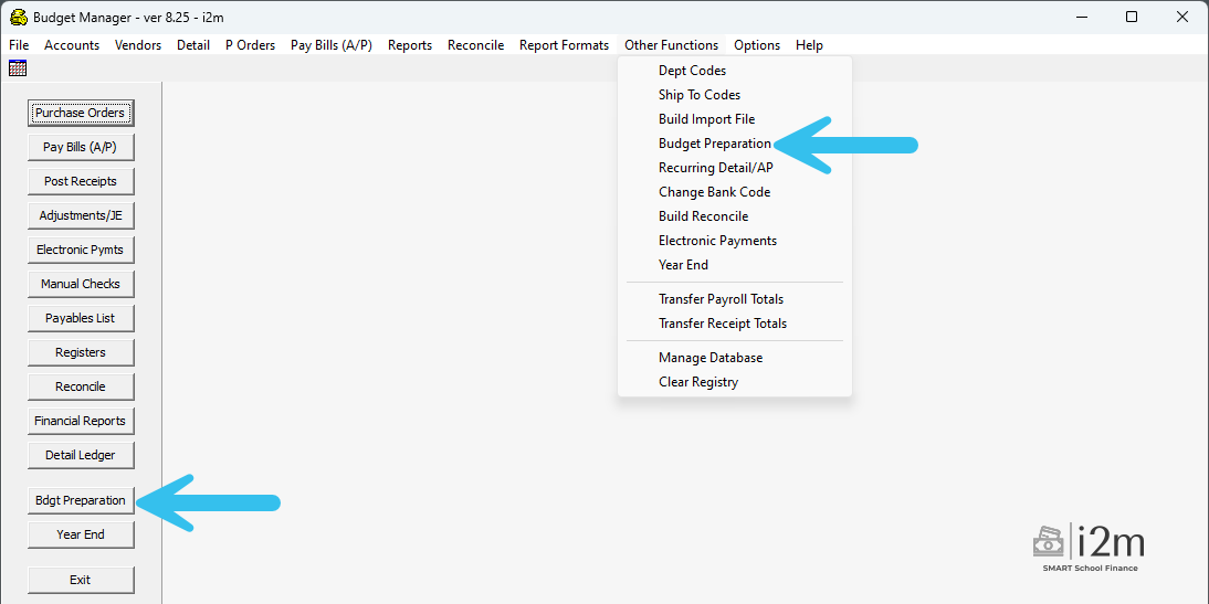 Create a New Budget Prep – i2m