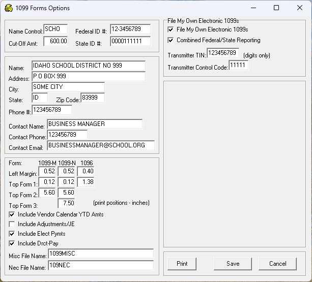 E-File 1099s: Prepare 1099 Type/Options and Form Alignment – i2m