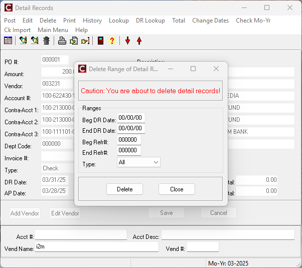 Edit Detail Records – i2m